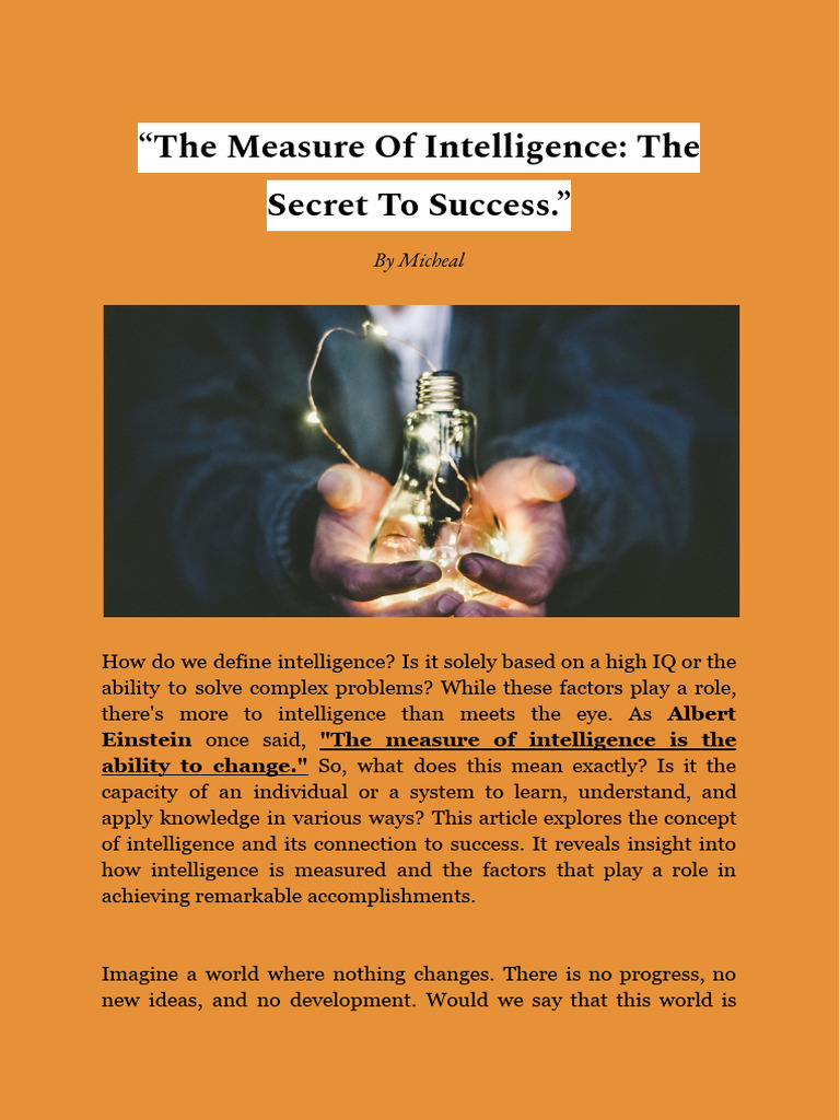 The Measure of Intelligence | PDF | Intelligence | Cognitive Science