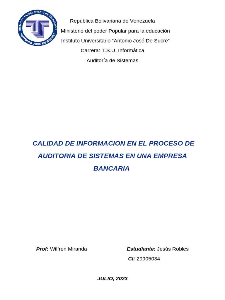 Auditoria de Sistemas | PDF | Auditoría | Contralor