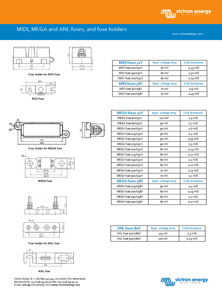 Datasheet Midi, Mega and Anl Fuses, and Fuse Holders en | PDF ...