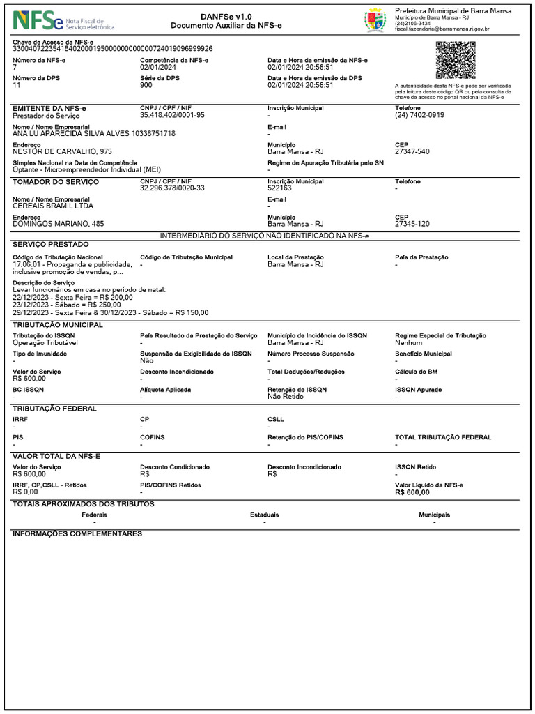 Nota Final de Ano | PDF