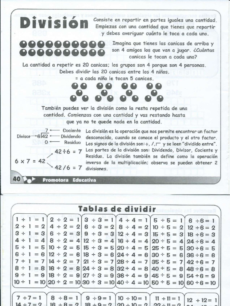 Cuaderno Con Ejercicios de Divisiones | PDF