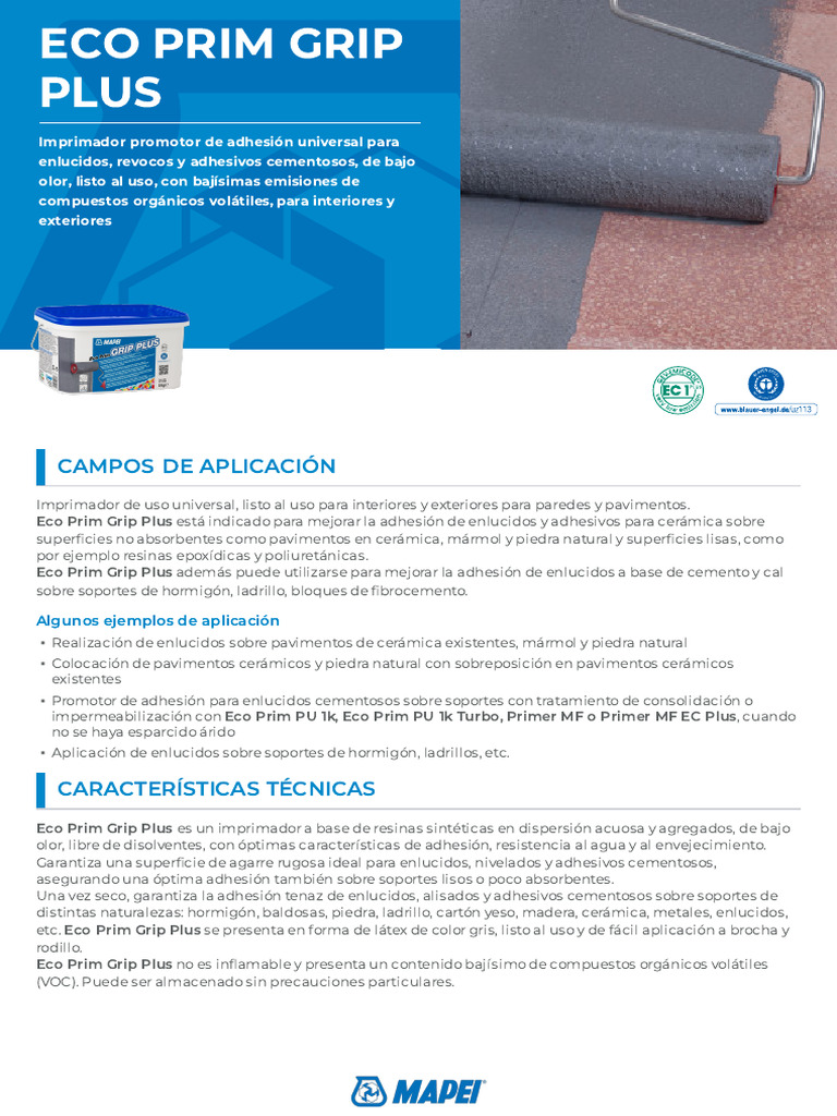 Eco Prim Grip Plus | PDF | Hormigón | Agua