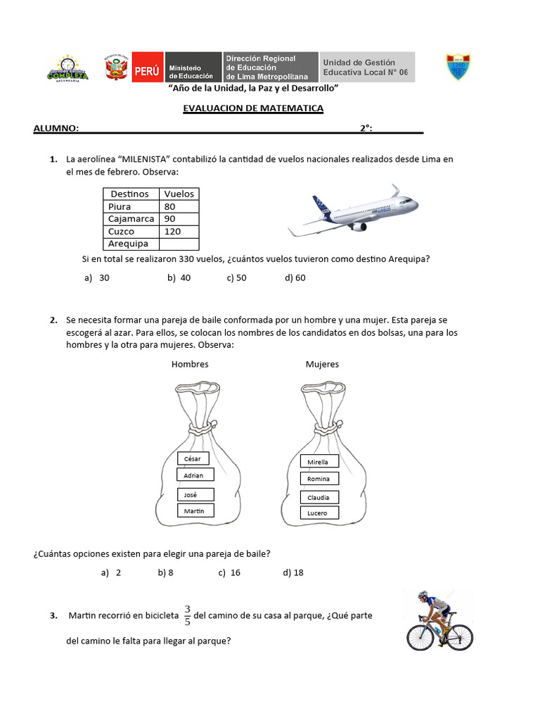 SIMULACRO ECE Matematica 2do Secundaria | PDF | Geometría euclidiana | Geometría