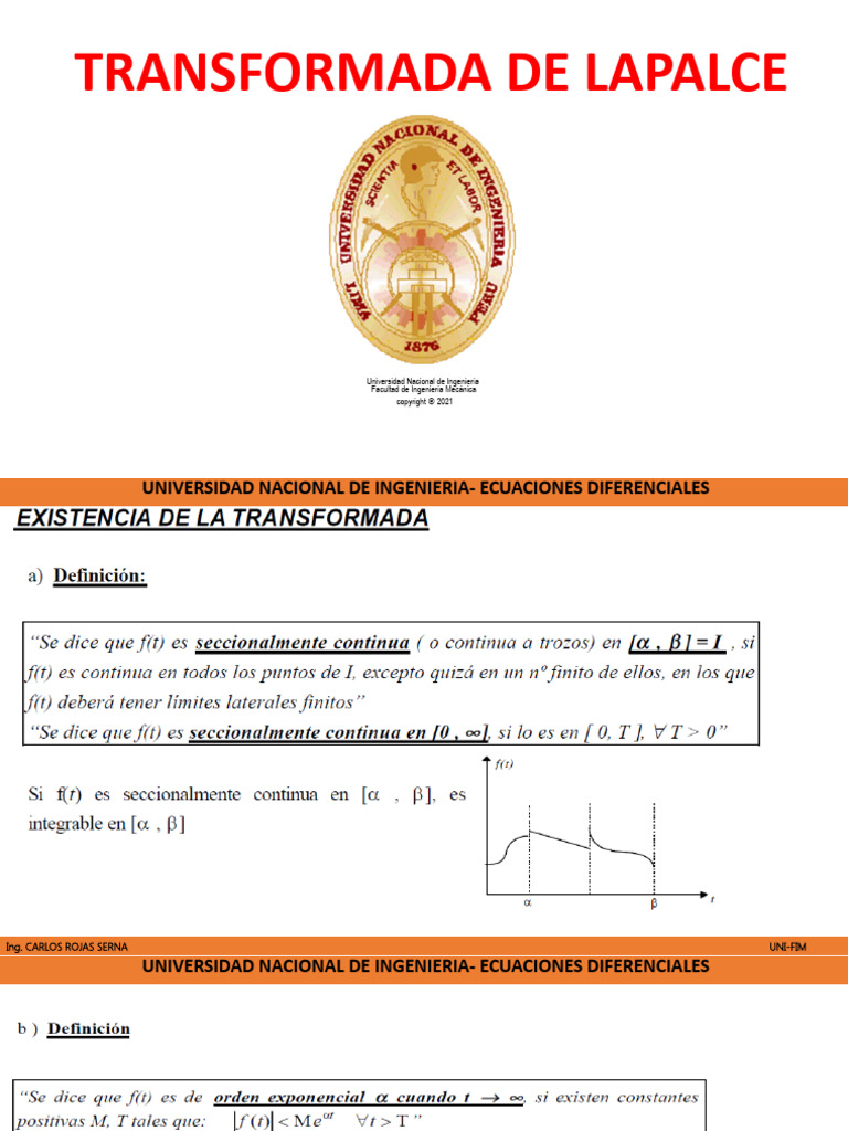Transformada de Laplace (1) ( | PDF | Transformada de Laplace | Ecuaciones