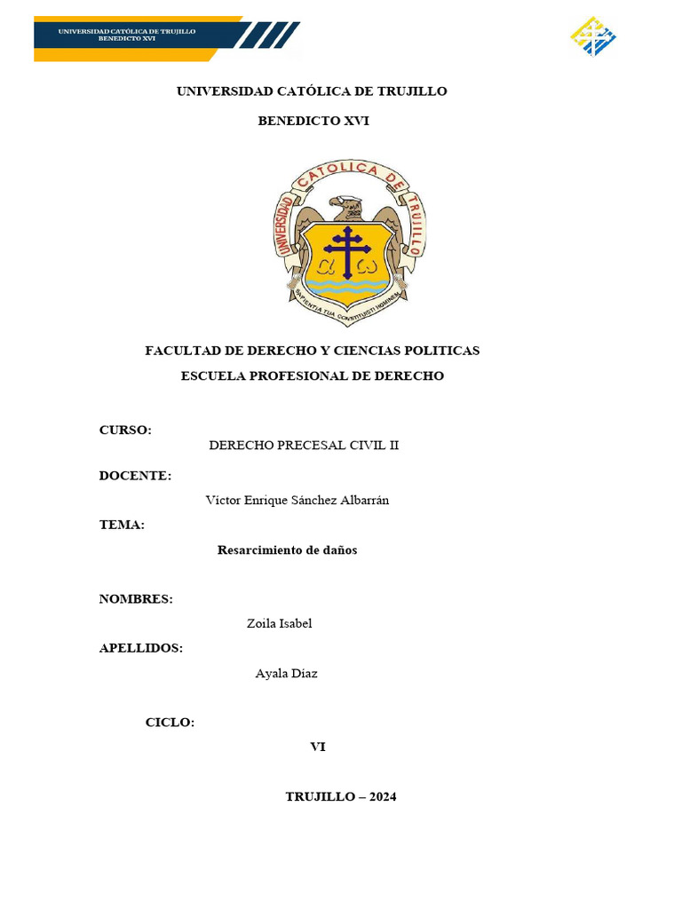 Resarcimiento de Daños | PDF | Justicia | Crimen y violencia