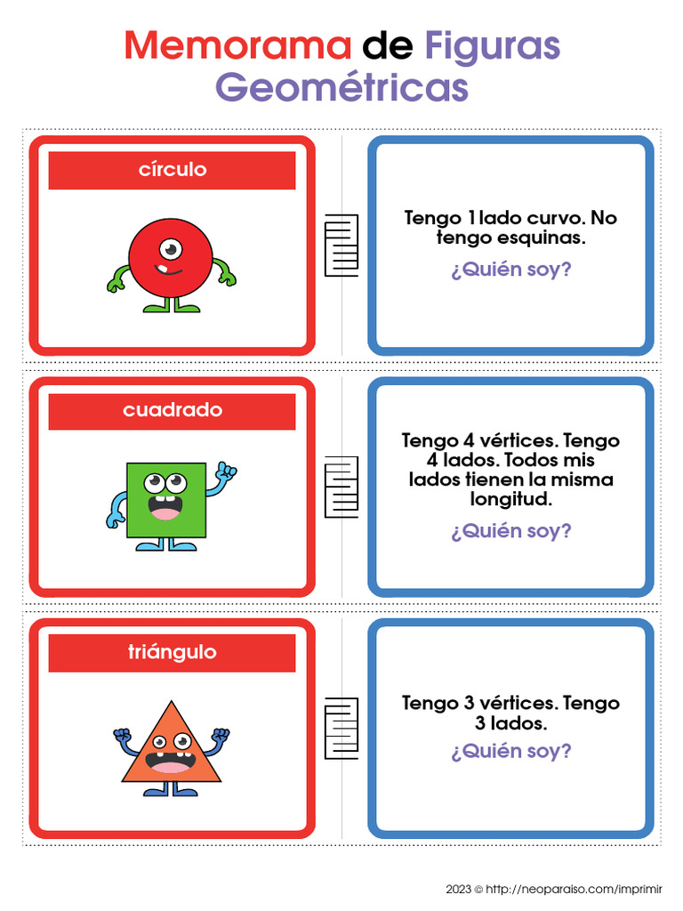 Memorama Figuras Geometricas | PDF | Deportes y actividades al aire ...