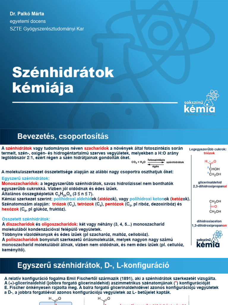 29 - Szenhidratok - SZTE - Palkó Márta | PDF