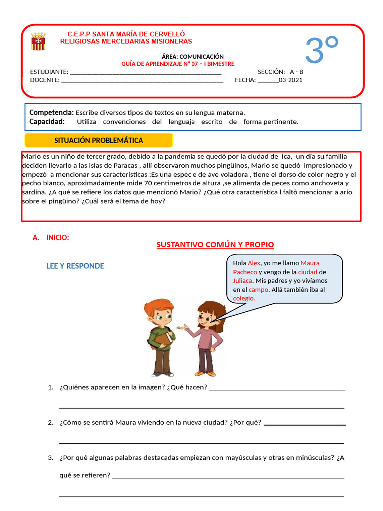 Guía #09 - Sustantivo Común y Propio | PDF | Sustantivo