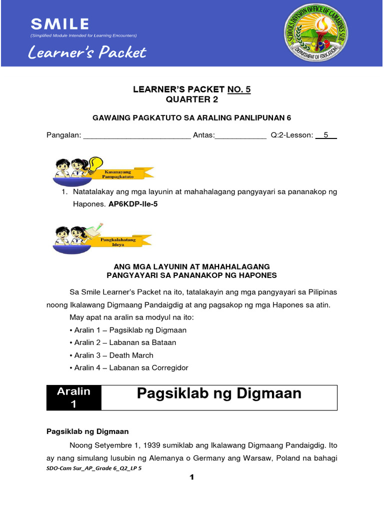 Grade 6 - Q2 - LP 5 | PDF