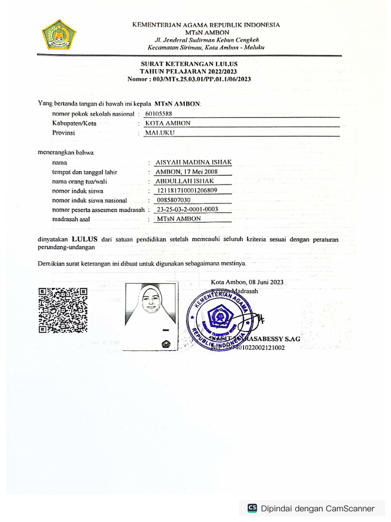 Aisyah Madina Ishak SKL | PDF