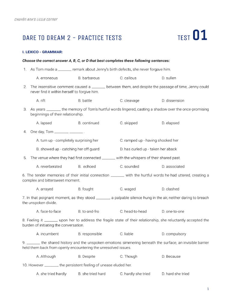 Dtd2 Test 1 Pdf Pdf