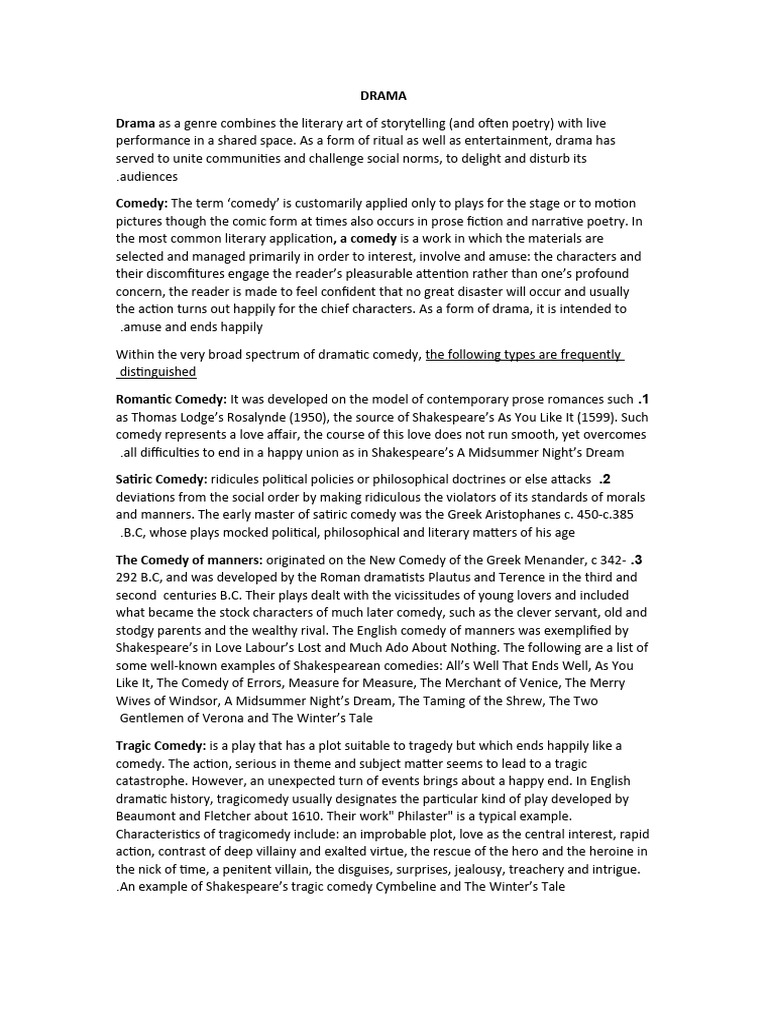 DRAMA | PDF | Tragedy | Monologue