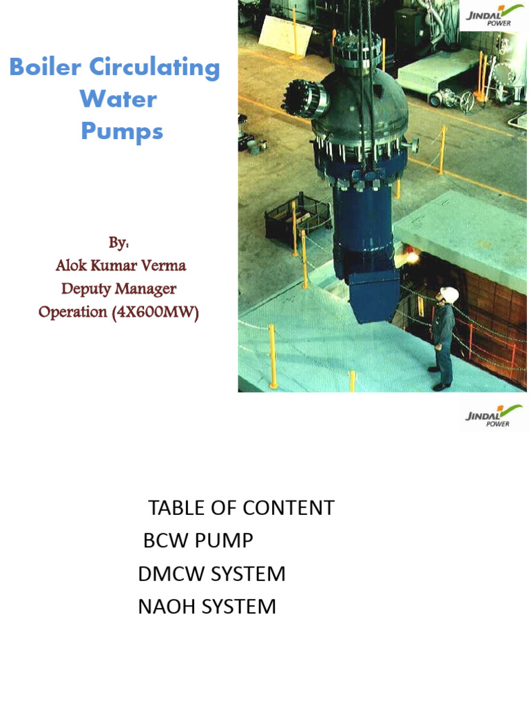 Boiler Circulating Water Pumps: By: Alok Kumar Verma Deputy Manager ...