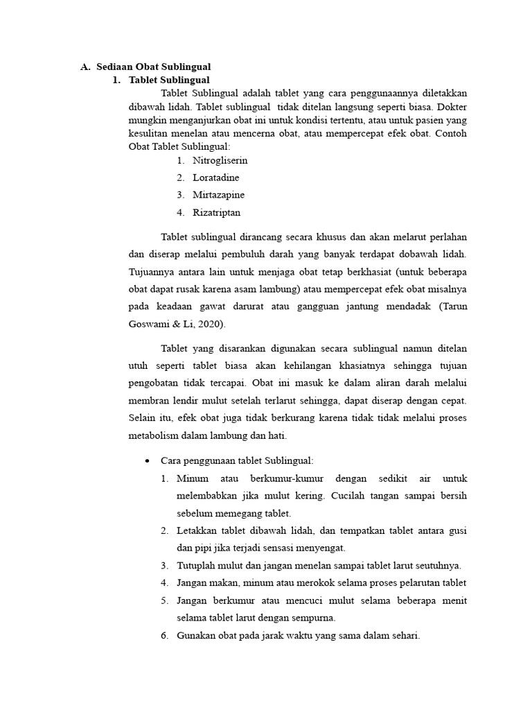 Contoh Obat Sublingual | PDF