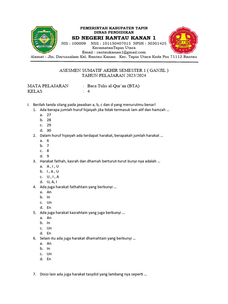 BTA Kelas 4 | PDF | Seni & Disiplin Bahasa