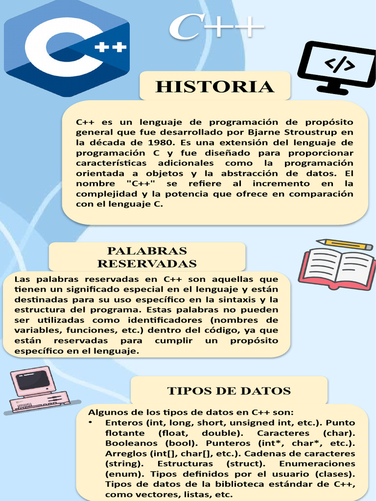 C++ Infografía | PDF | C ++ | Variable (informática)