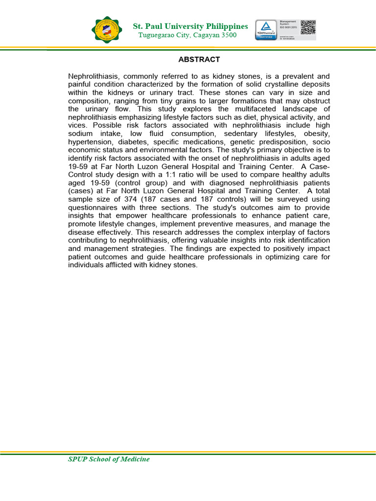 Cover Page Nephrolith | PDF