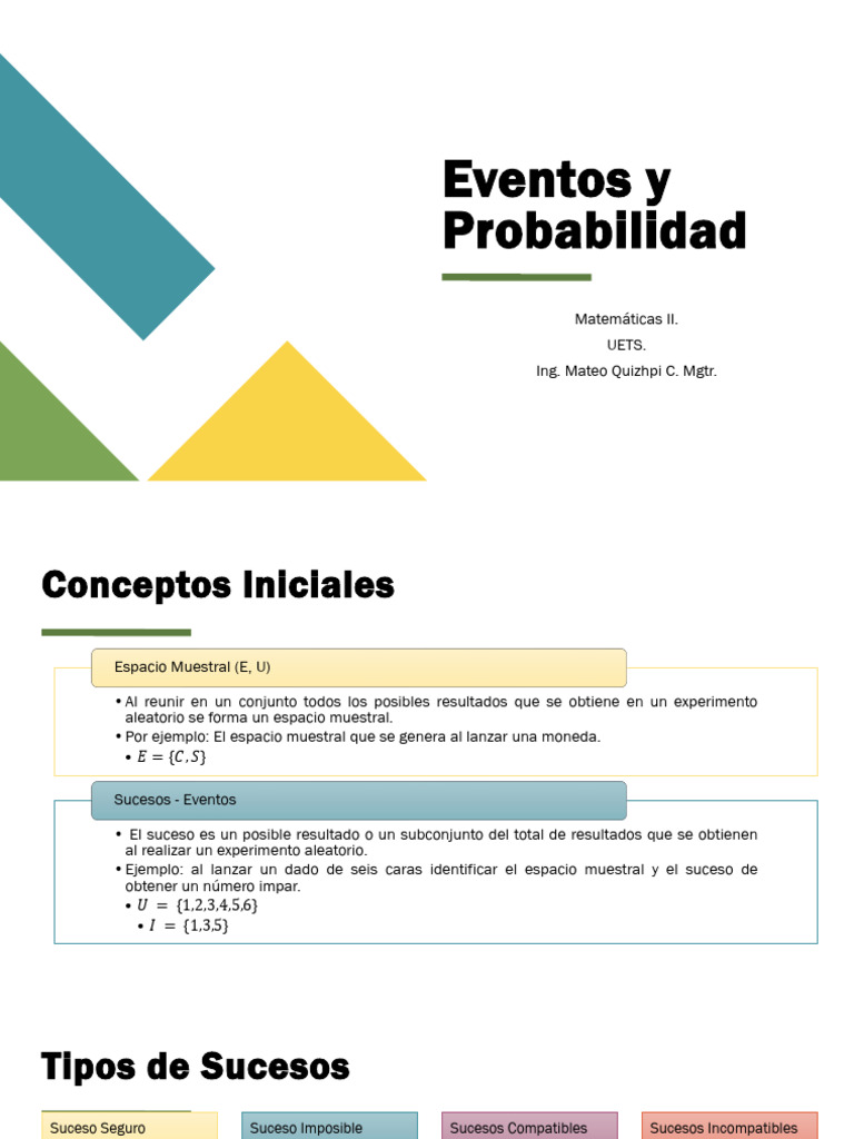 Eventos y Probabilidad | Descargar gratis PDF | Probabilidad | Teoría de probabilidad