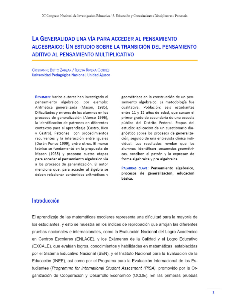 La Generalidad Una Vía para Acceder Al Pensamiento | PDF
