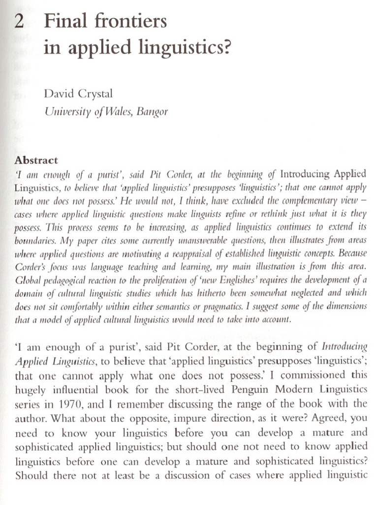 Final Frontiers in Applied Linguistics | PDF | English Language | Linguistics