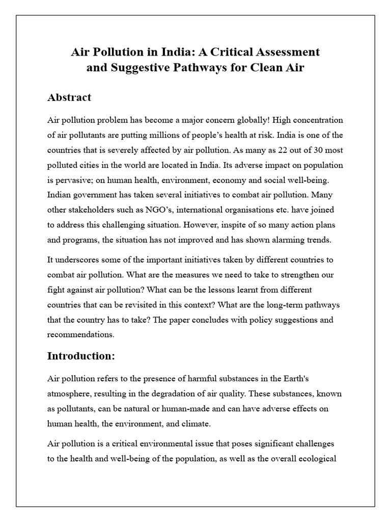 Air Pollution in India Report | PDF | Air Pollution | Particulates