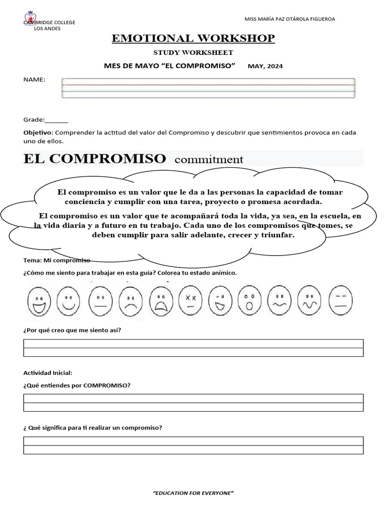 Taller Emocional Compromiso 2do-3ro - 4to-5to | PDF