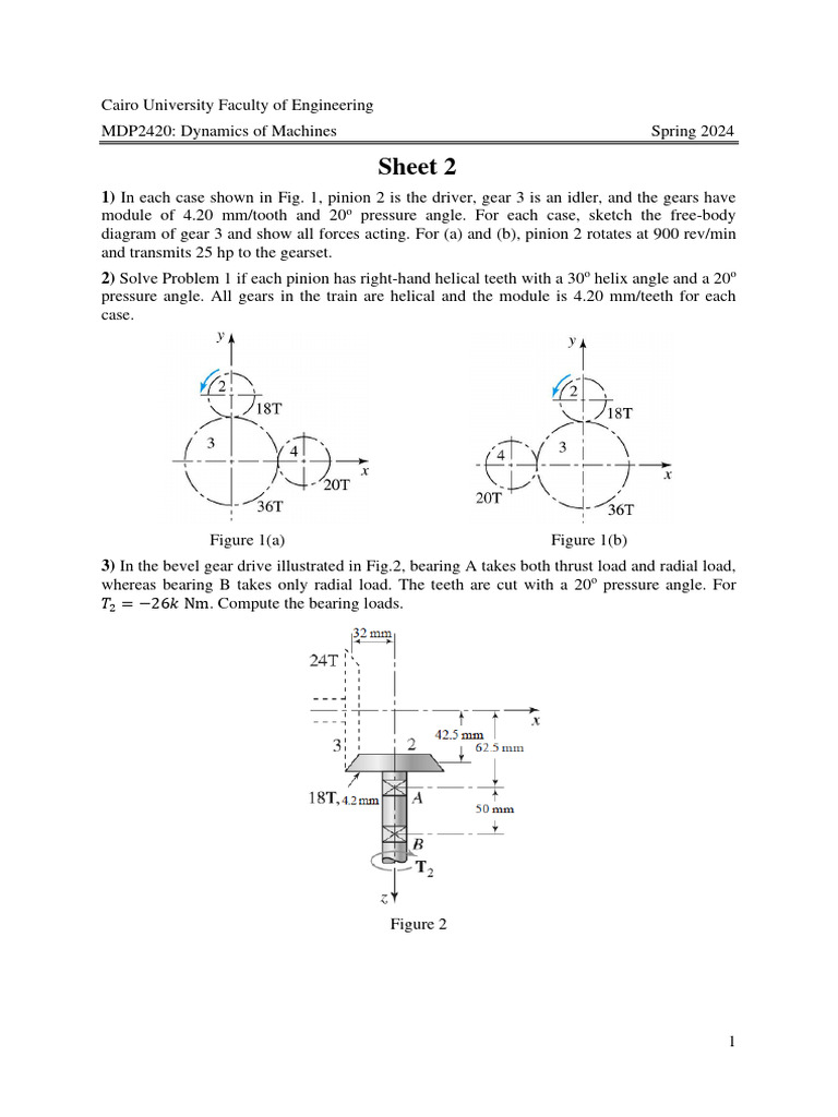 Dynamics of Machines: Gear Load Analysis | PDF