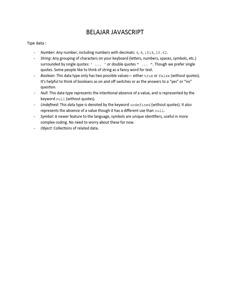 Belajar Javascript | PDF