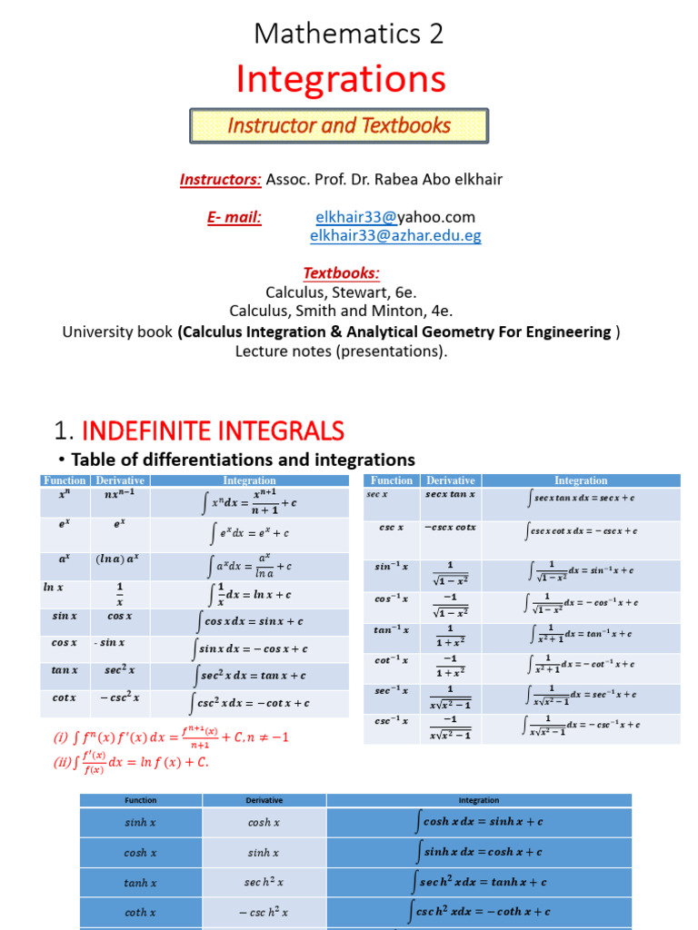 Mathematics 2 | PDF | Integral | Calculus