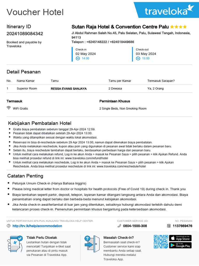 Sutan Raja Hotel - Ressa Evans | PDF