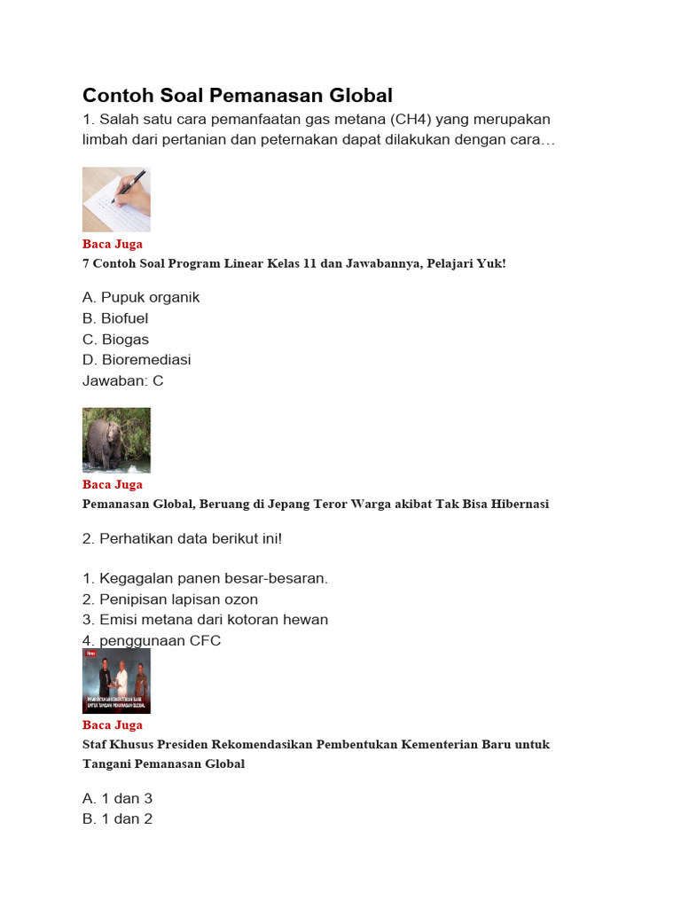 Contoh Soal Pemanasan Global | PDF