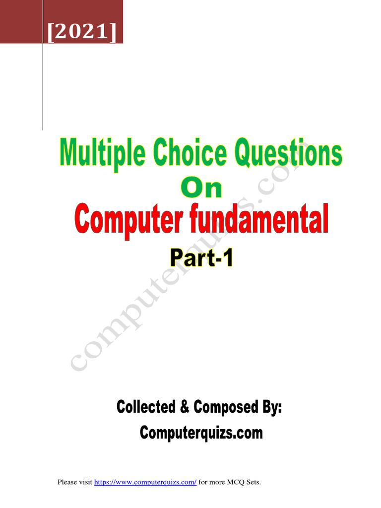Computer Fundamental MCQ Part-1 | PDF | Computer Data Storage ...