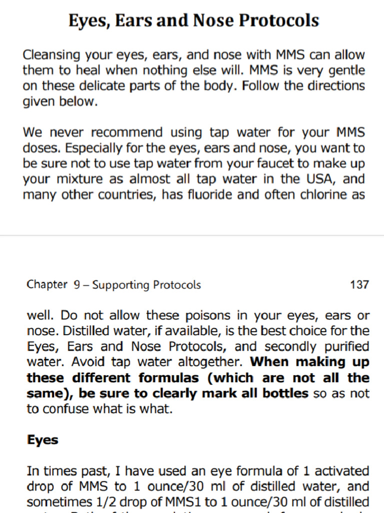 MMS_Eyes Ears Nose Protocol | PDF