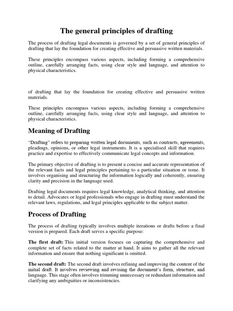 The General Principles of Drafting | PDF | Jargon | Information