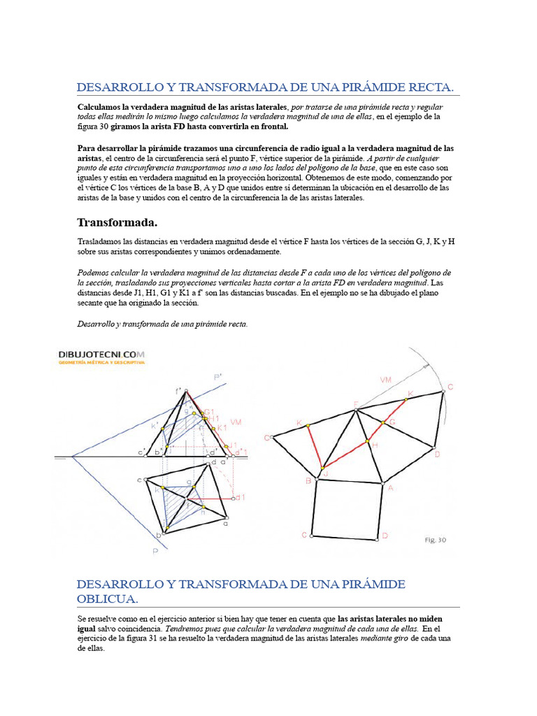 Desarrollo Y Transformada de Una Pirámide Recta | PDF | Euclides ...