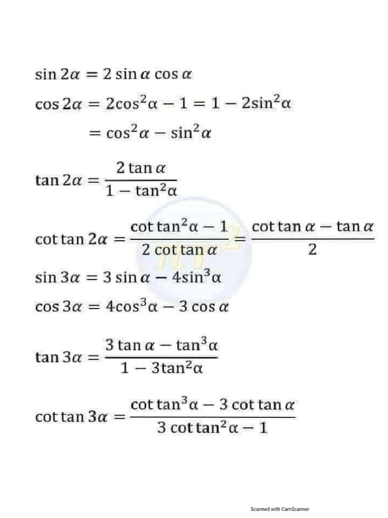 Important Mathematics Formola. | PDF