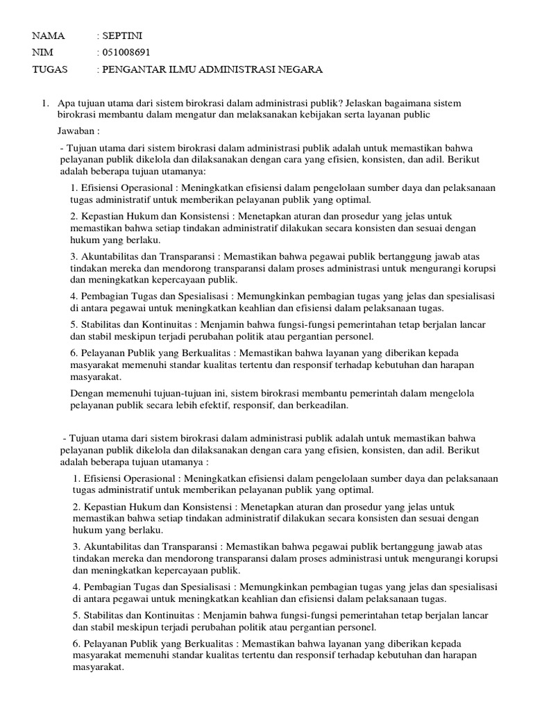 Tugas 2 Pengantar Ilmu Administrasi Negara | PDF