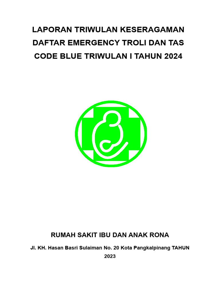 Laporan Keseragaman Daftar Emergency Troli Dan Tas Code Blu1 (TW 1) | PDF