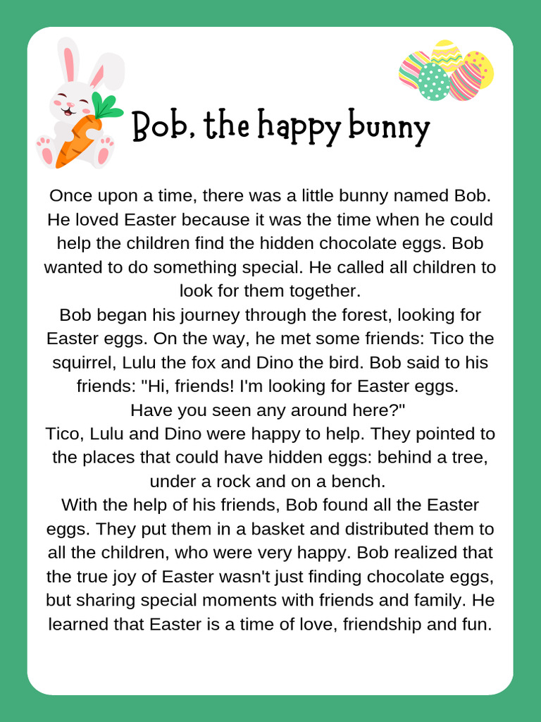 Bob the Bunny's Easter Adventure | PDF