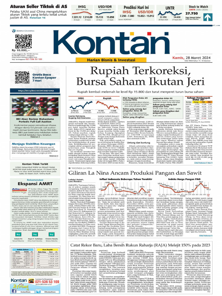 Kontan Harian 28 Mar 2024 Hal-1 | PDF