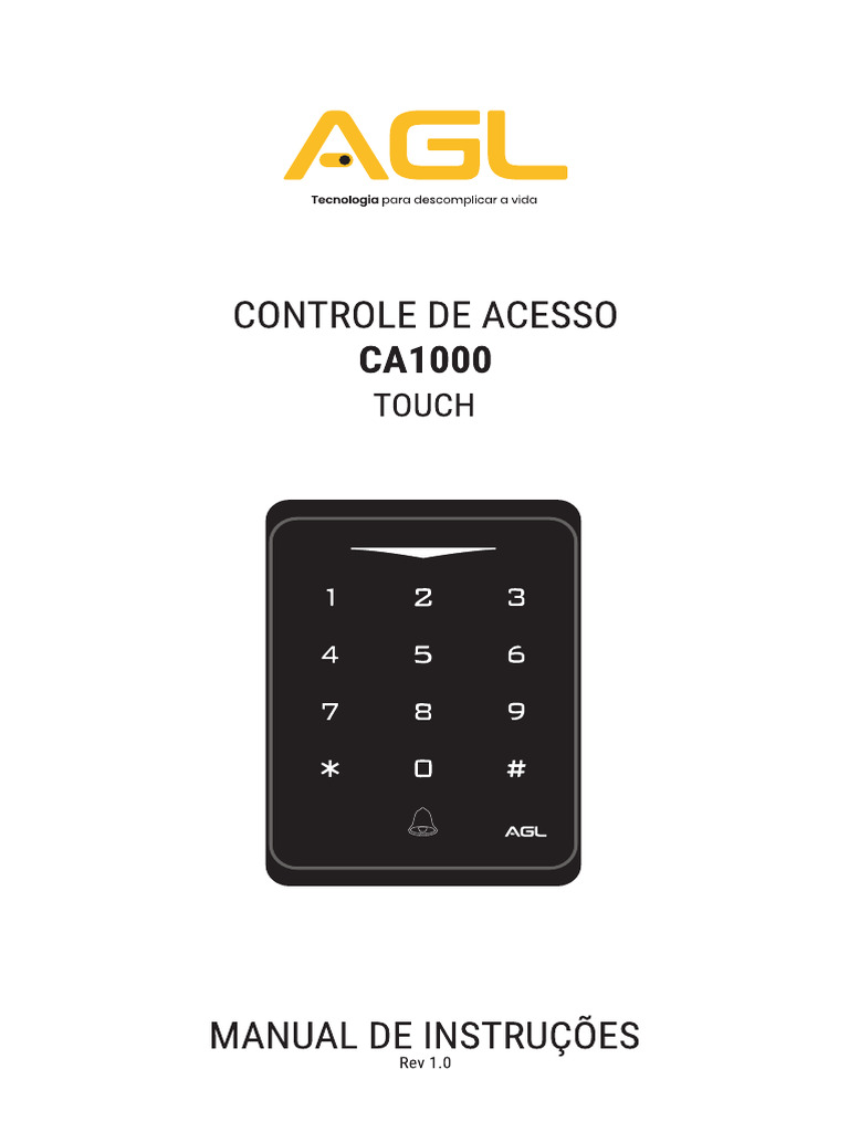 Manual Controle de Acesso CA1000 Touch | PDF