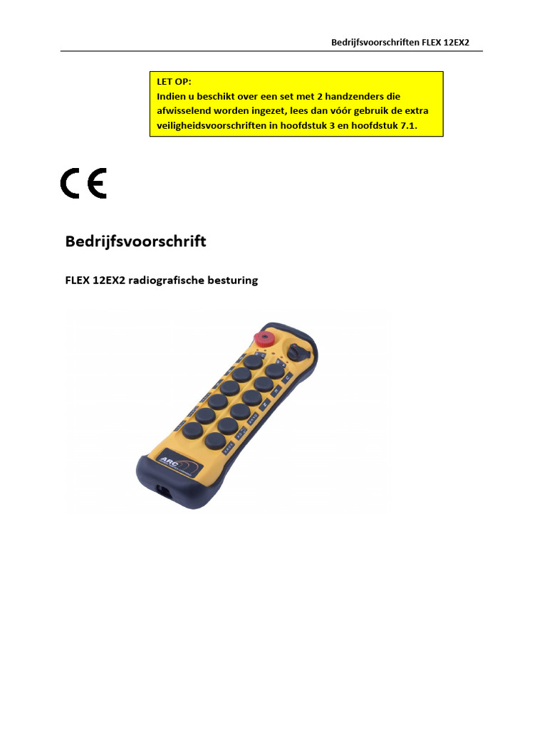 ARC FLEX 12EX2 Handleiding WV + KAFT Elmec V1.2 | PDF
