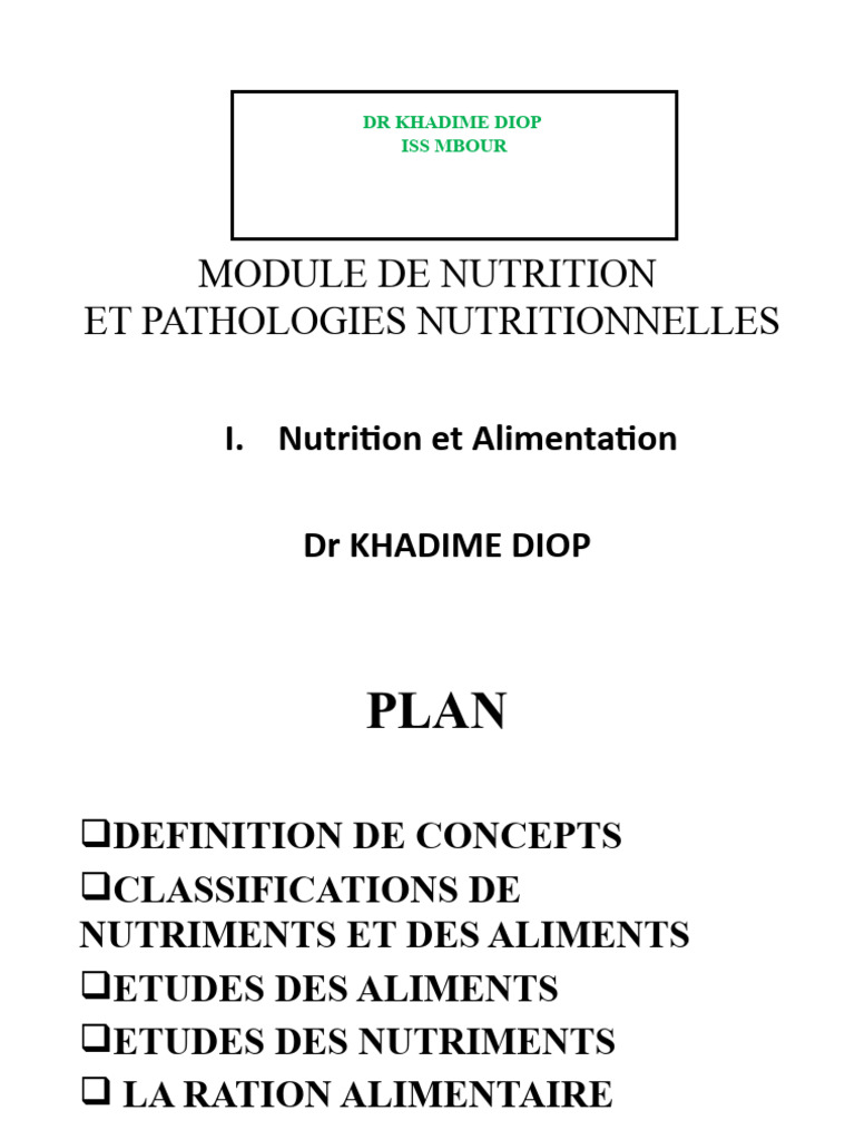 Copie de A - Nutrition Et Alimentation | PDF | Nutriments | Manger