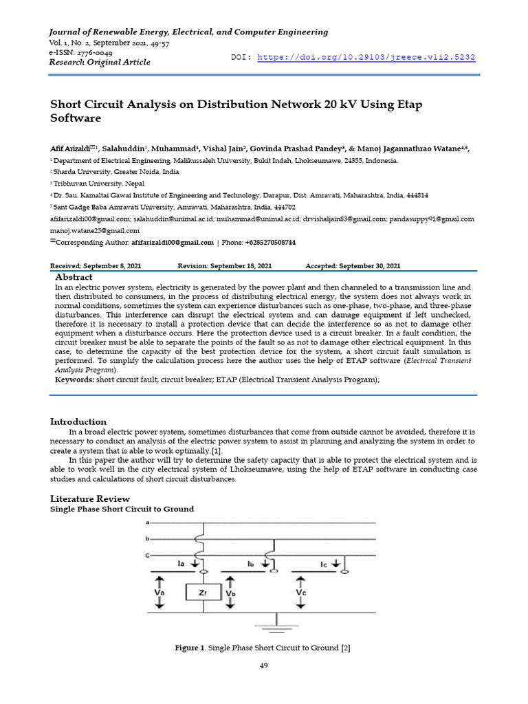 Short Circuit Analysis On Distribution N | PDF | Electric Power Distribution | Electrical Network