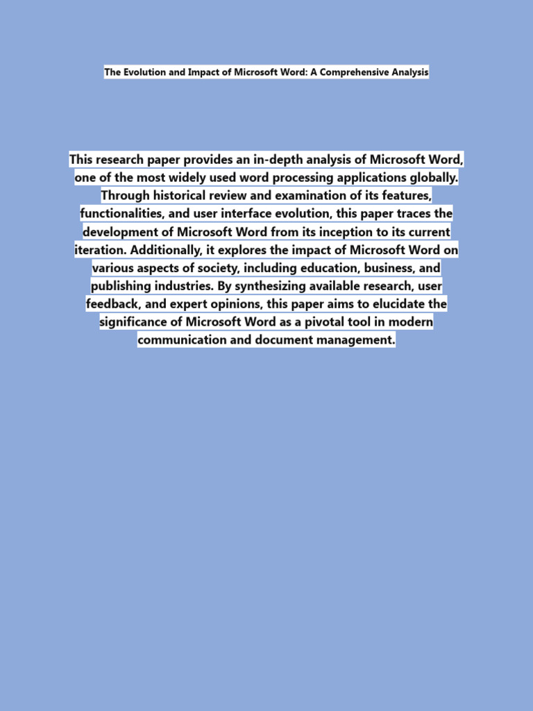 Evolution and Impact of Microsoft Word | PDF