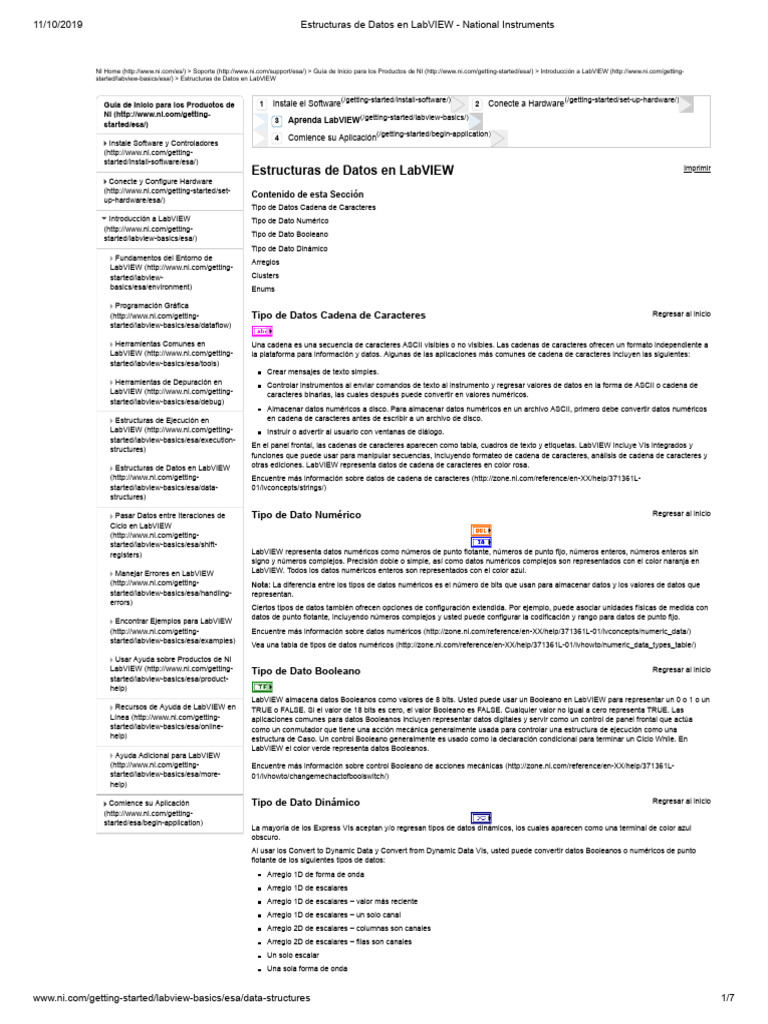 06 Estructuras de Datos en LabVIEW - National Instruments | PDF | Tipo ...