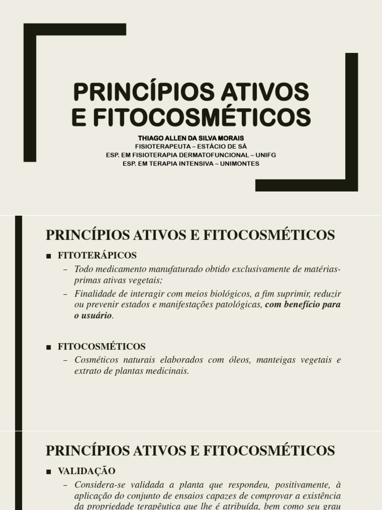 Princípios Ativos e Fitocosméticos. | PDF | Antioxidante | Colágeno