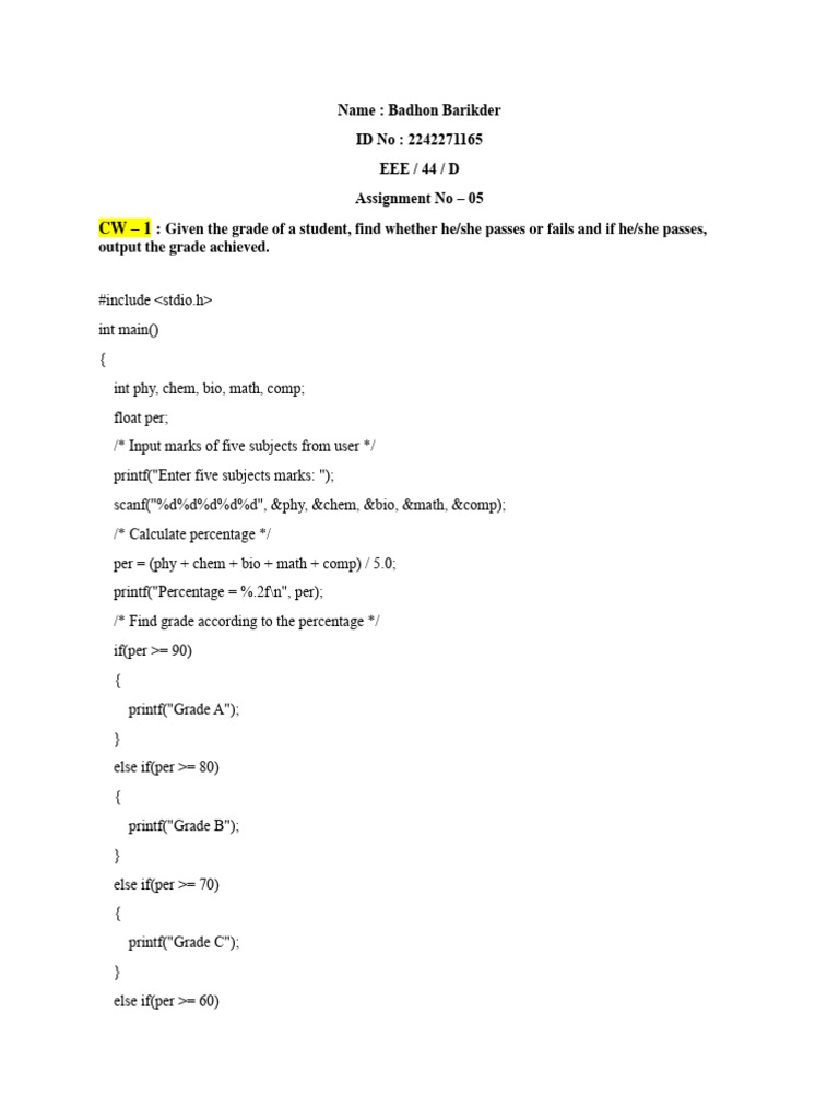 Badhon - 5 2241171165 - 44 - D Lab - 5 | PDF | Arithmetic | Computer Engineering