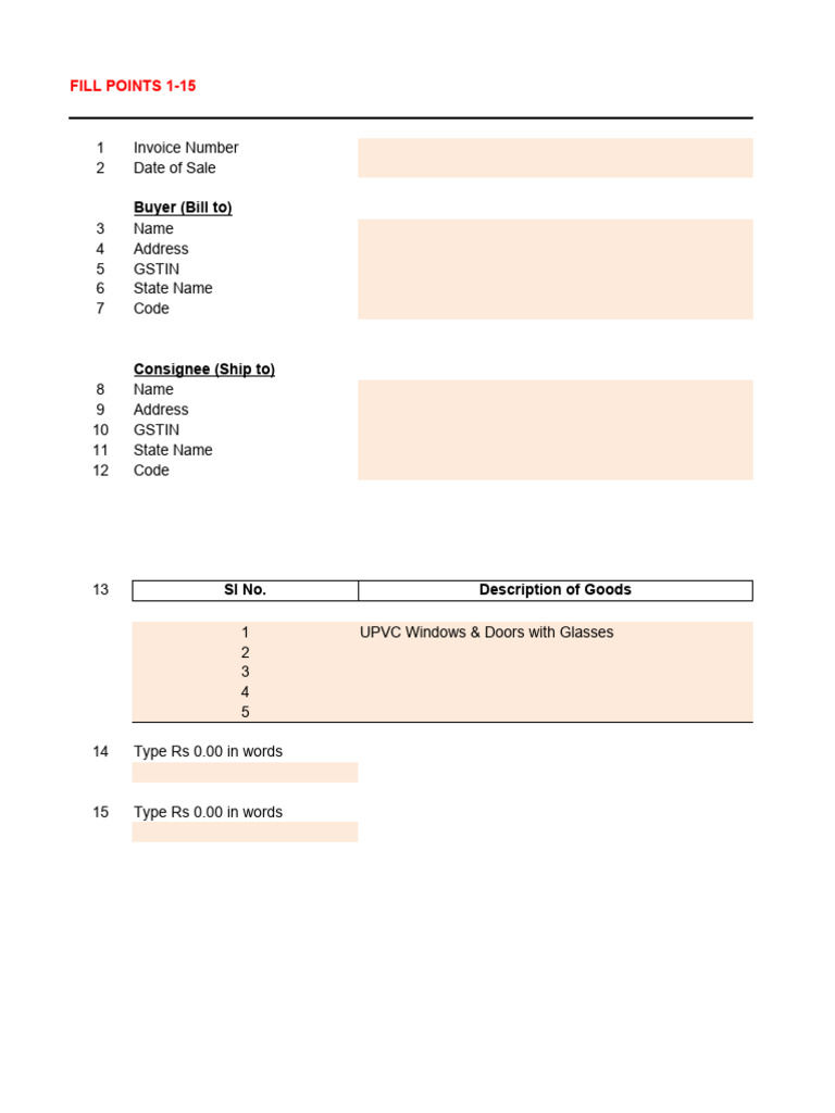 GST Sales Invoice Template | PDF | Invoice | Taxes