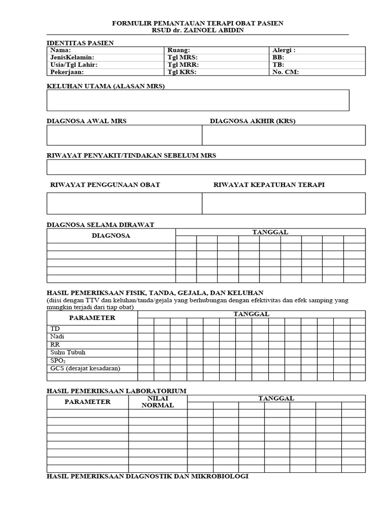 Lembar PTO Pemantauan Terapi Obat | PDF